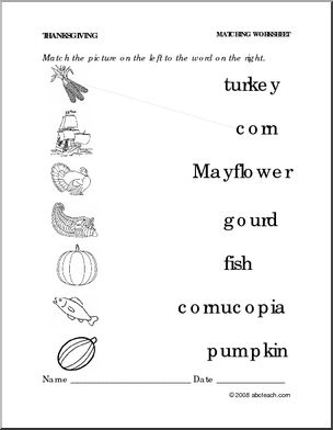 Worksheet Set: Thanksgiving Theme (preschool/primary) | Abcteach