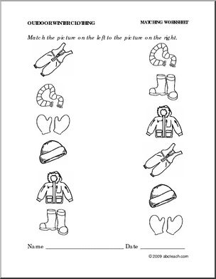 Worksheet Set: Winter Clothing Theme – Abcteach
