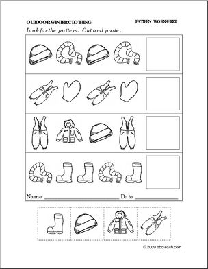 Worksheet Set: Winter Clothing Theme – Abcteach