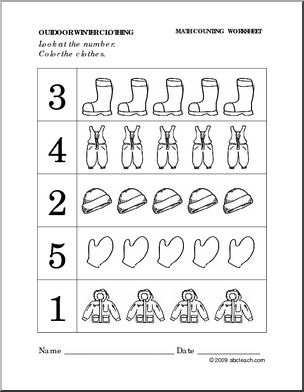 Worksheet Set: Winter Clothing Theme – Abcteach