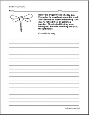 Pond Theme (elem/upper elem) Writing Prompt I abcteach.com