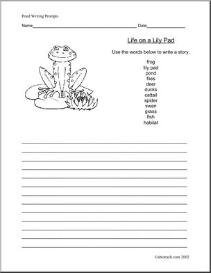 Pond Theme (elem/upper elem) Writing Prompt I abcteach.com