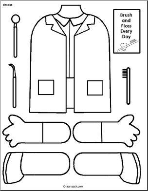 Paper Bag Puppet: People - Dentist | Abcteach