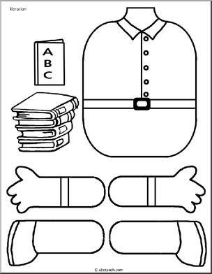 Paper Bag Puppet: People – Librarian – Abcteach