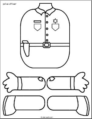 Paper Bag Puppet: People – Police Officer – Abcteach