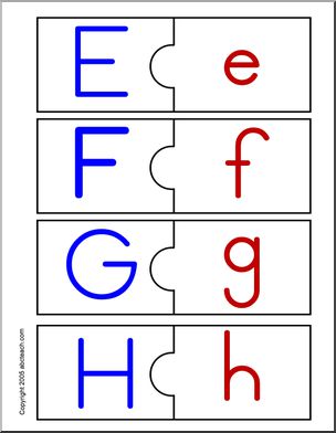 Puzzles: Alphabet Upper - Lower Case Match - color (pre-K/primary ...