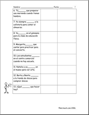 Spanish: Spanish 1 – Examencito de “Tener “, “Ir”, y “Estar ...