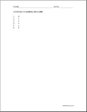 Reading Comprehension - Fiction - Going to Camp