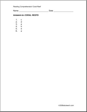 Comprehension: Coral Reef (elem) | Abcteach