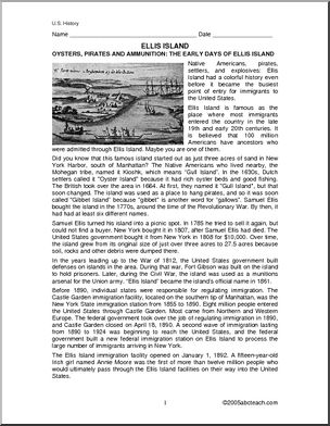 Comprehension: Ellis Island (full set) | Abcteach