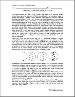 Comprehension: Honeybees (upper elem/middle) – Abcteach