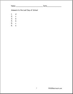 Fiction: Last Day of School (elementary) – Abcteach