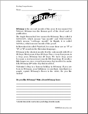 Comprehension: The Months -unit (elem/ upper elem) | Abcteach