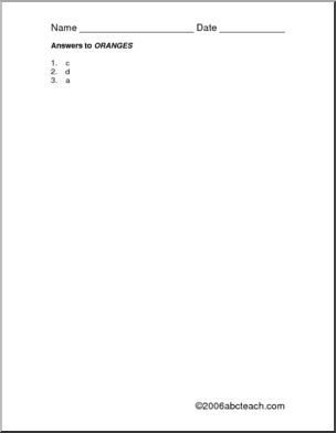 Comprehension: Oranges (primary) | Abcteach