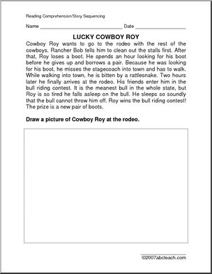 Story Sequence: Cowboys (primary/elem) | Abcteach