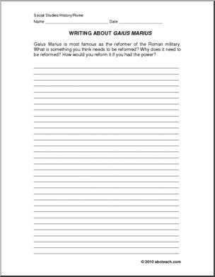 Biography: Gaius Marius Roman Ruler (upper elem/middle) – Abcteach