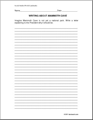 Comprehension: Mammoth Cave (upper elem/middle) – Abcteach