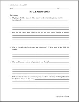 Comprehension: Your Representative Government U. S. Census (upper elem ...