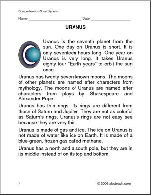 Unit: The Outer Planets (elem/ upper elem) | Abcteach