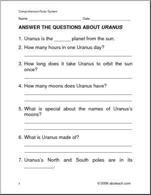 Unit: The Outer Planets (elem/ upper elem) | Abcteach