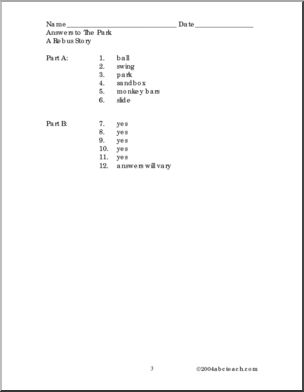 Fun at the Park (full color) Rebus – Abcteach