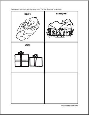 Rebus: The First Christmas - flashcards | Abcteach