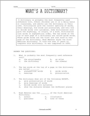 Reference Skills (elem/upper elem) Worksheets I abcteach.com