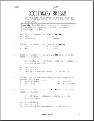 Reference Skills (elem/upper elem) Worksheets I abcteach.com