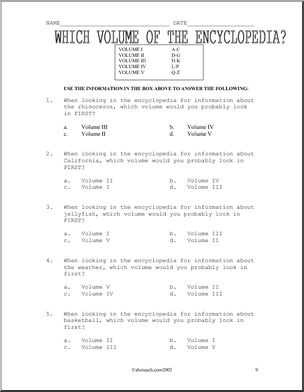 Reference Skills (elem/upper elem) Worksheets I abcteach.com