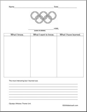 Research and Report Forms: Olympic Athlete | Abcteach