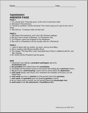 Rules and Practice: Capitalization (primary/elem) | Abcteach