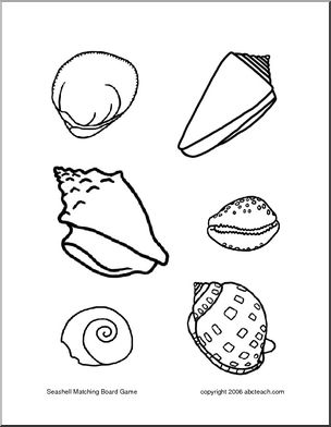 Game: Seashell Matching (primary) -b/w – Abcteach
