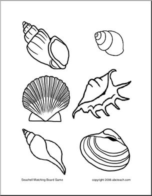 Game: Seashell Matching (primary) -b/w – Abcteach