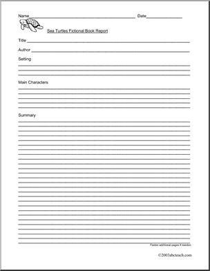 Book Report Form: Sea Turtles – Abcteach