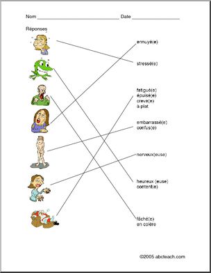 French: Sentiments; Lier l’image et le mot – Abcteach