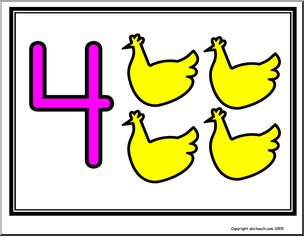 Numbers 1-5 (color) Signs