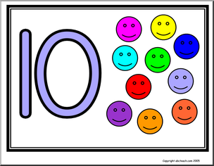 Numbers 6-10 (color) Signs