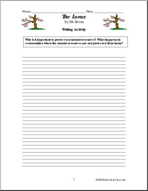 The Lorax (primary/elem) Book I abcteach.com