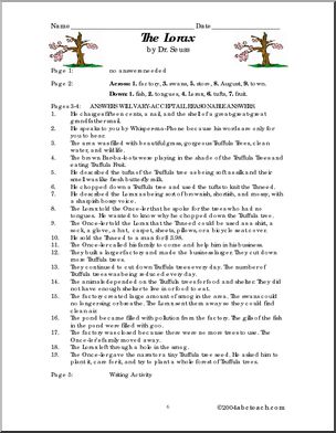 The Lorax (primary/elem) Book I abcteach.com