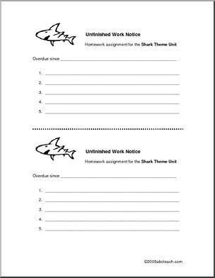 Assignment Forms: Sharks – Abcteach