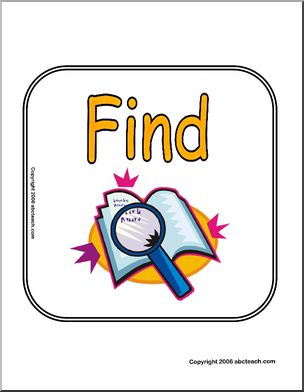 Center Sign: Find | Abcteach