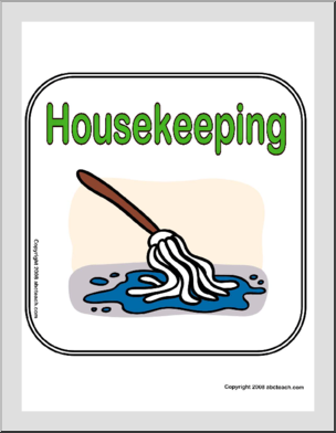 Center Sign: Housekeeping | Abcteach