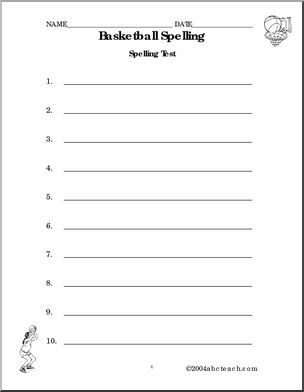 Basketball (primary) Spelling I abcteach.com