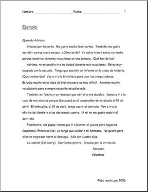 Spanish: Spanish 1 – Escritura: Â°Estoy ocupado! – Una carta ...