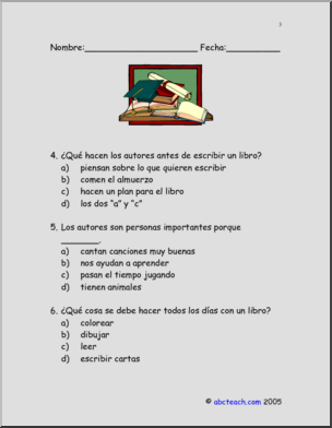 Spanish: ComprensiÃ›n de texto – Los Libros son Fabulosos – Abcteach