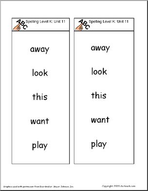 Spelling Level K, unit 11 I abcteach.com