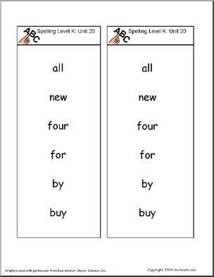 Spelling Level K, unit 20 – Abcteach