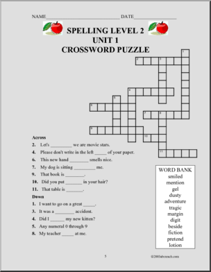 Spelling Level 2, unit 1 (elementary) I abcteach.com