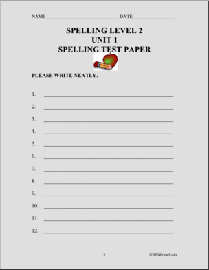 Spelling Level 2, unit 1 (elementary) I abcteach.com