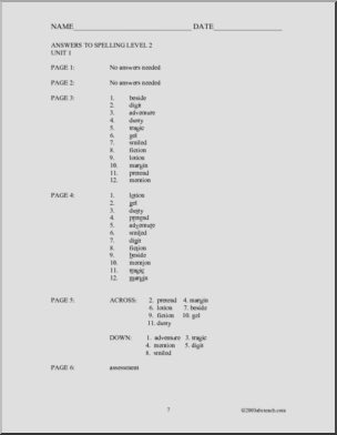 Spelling Level 2, unit 1 (elementary) I abcteach.com